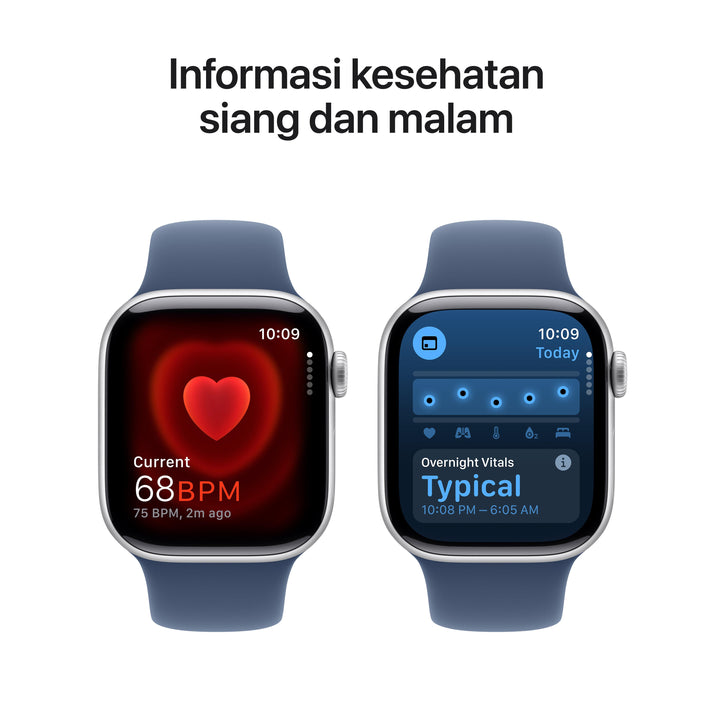Apple Watch Series 10 GPS 42mm Silver Aluminium Case with Denim Sport ...